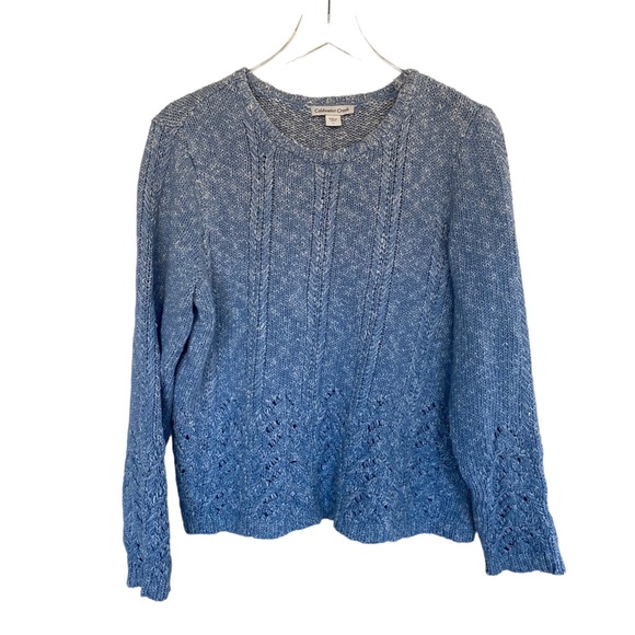 Coldwater Creek | Sweaters | Coldwater Creek Light Blue Cable Cotton ...